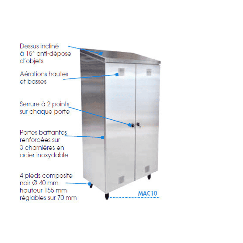 SOFINOR - Vestiaires 2 cases 800 x 500 x 2100 mm