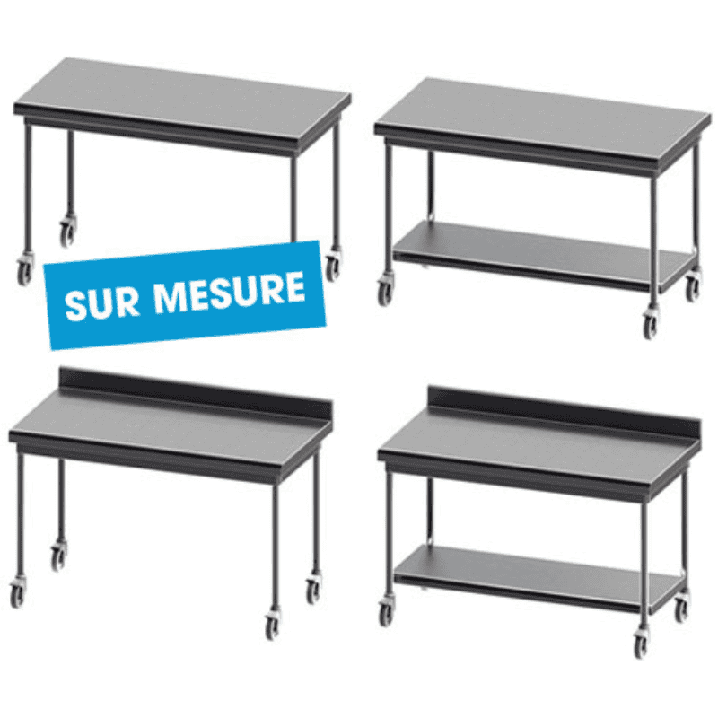 SOFINOR - Table centrale P60 L60 à L220 cm démontable sur roulettes ...