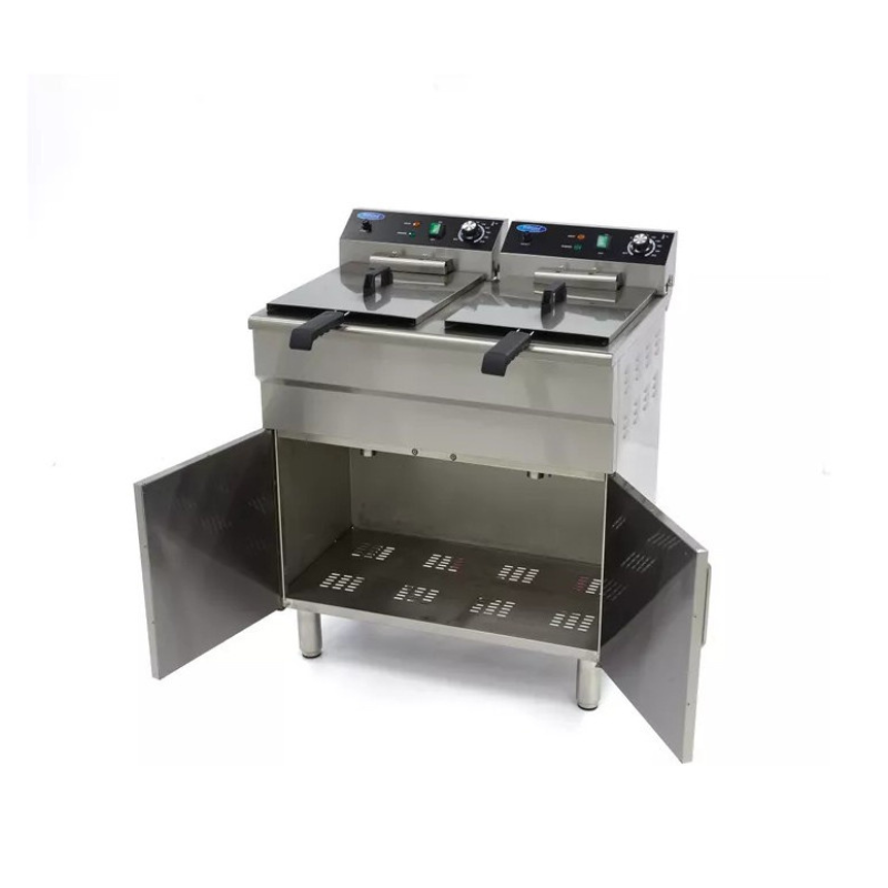Friteuse-professionnelle-électrique-16 + 16-L-avec-Robinet-et ...